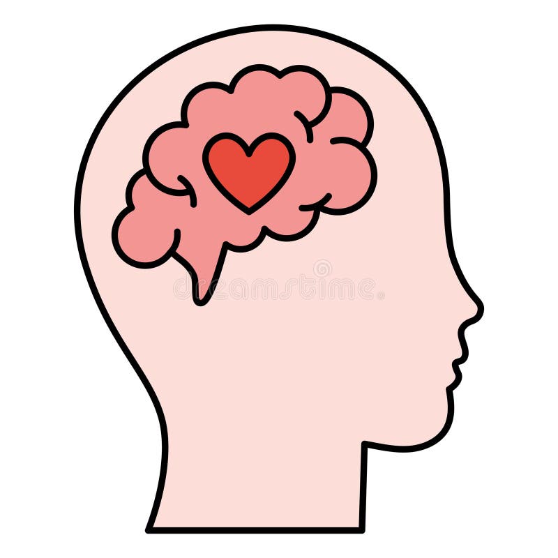 Heart Mind Love and Logical Thinking Brain Vector Stock Vector ...