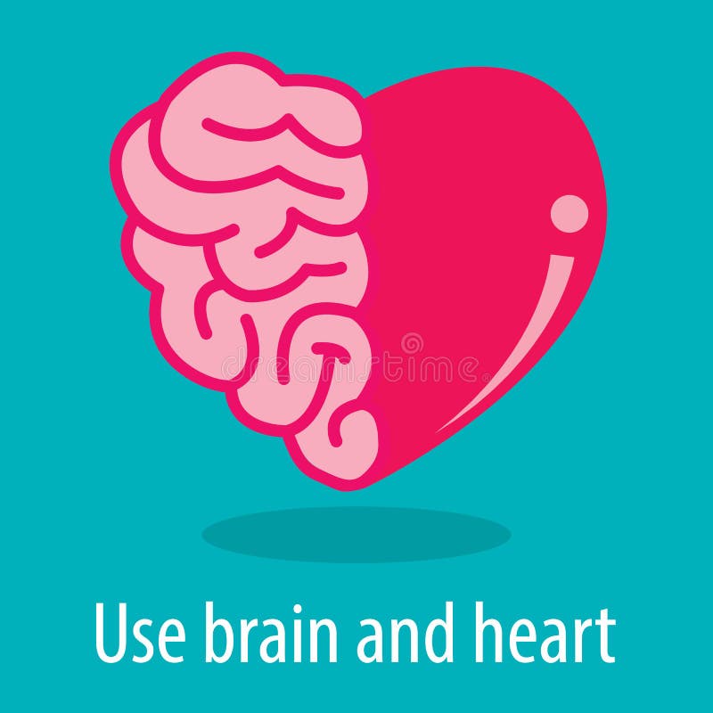 Brain and heart stock vector. Illustration of concept - 40704831