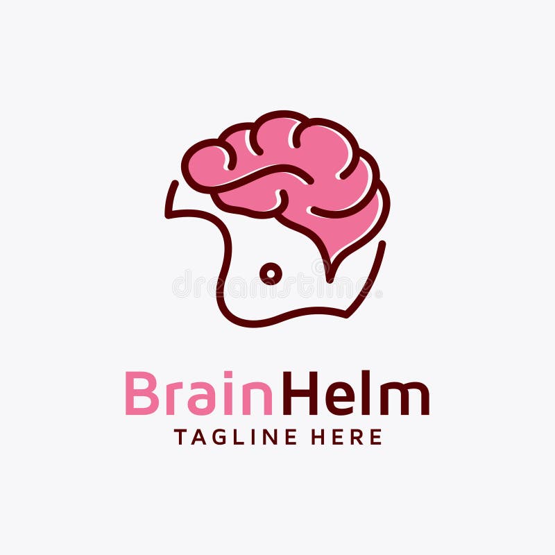 Brain helmet logo design stock vector. Illustration of think - 324857535