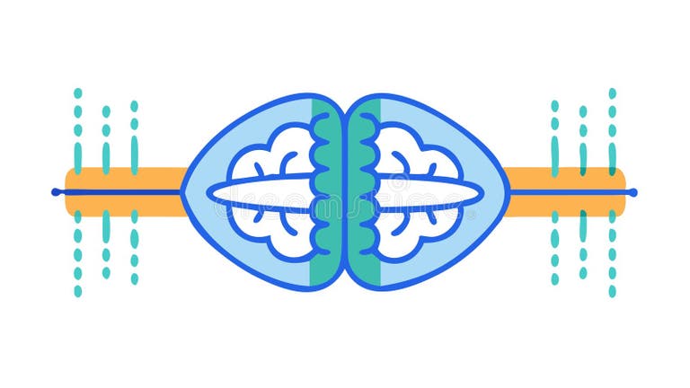 Brain Hemisphere Connection, Cognitive Balance Function Icon, Vector ...