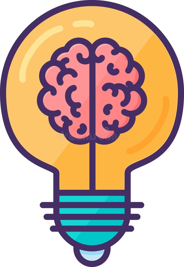 Brain Hemispheres Inside Electric Light Bulb Stock Illustration ...