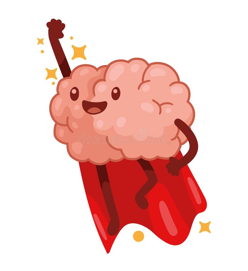 Brain hero comic character stock vector. Illustration of humorous ...