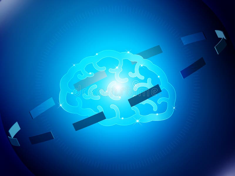 Brain Hi Tech stock vector. Illustration of biology, abstract - 45652768
