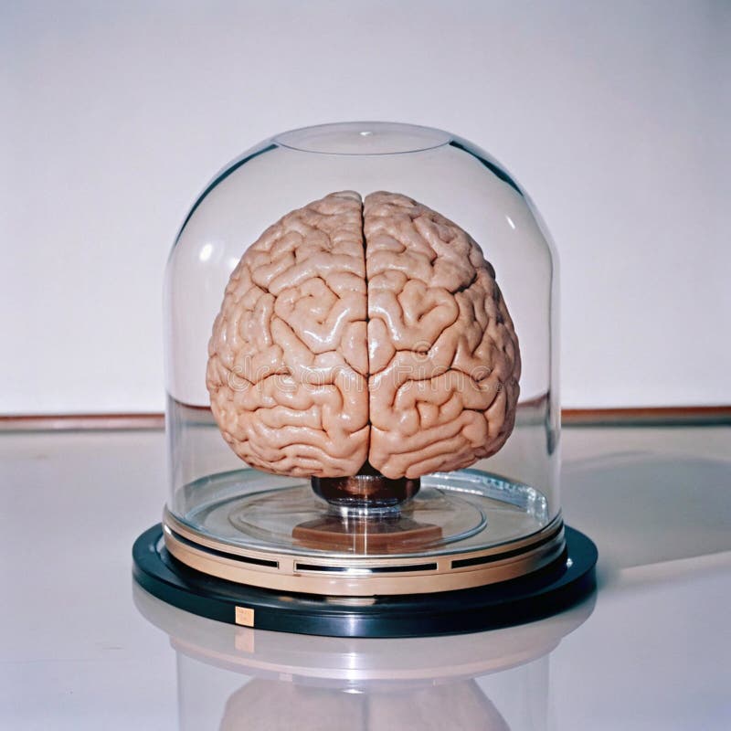 Brain in a High-Tech Glass Chamber Stock Illustration - Illustration of ...