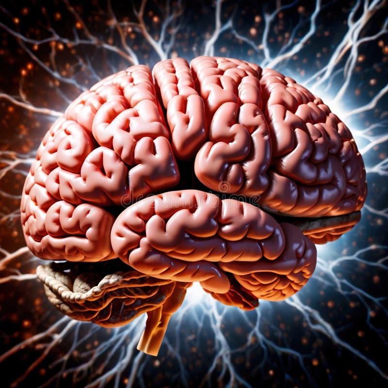 Brain, Human Body Part that Does the Thinking Stock Illustration ...