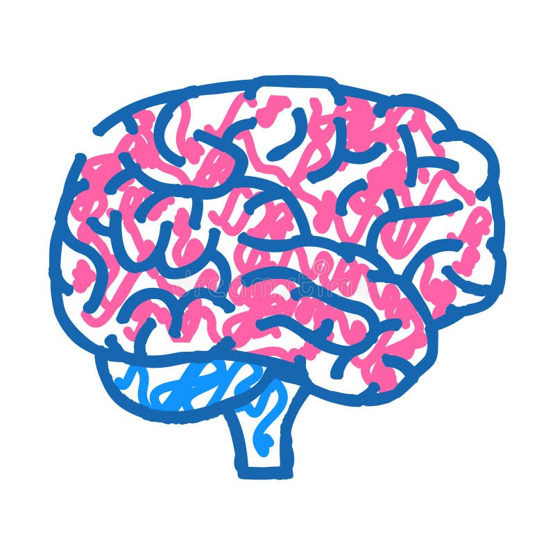 Brain Human Icon Doodle Illustration Stock Vector - Illustration of ...