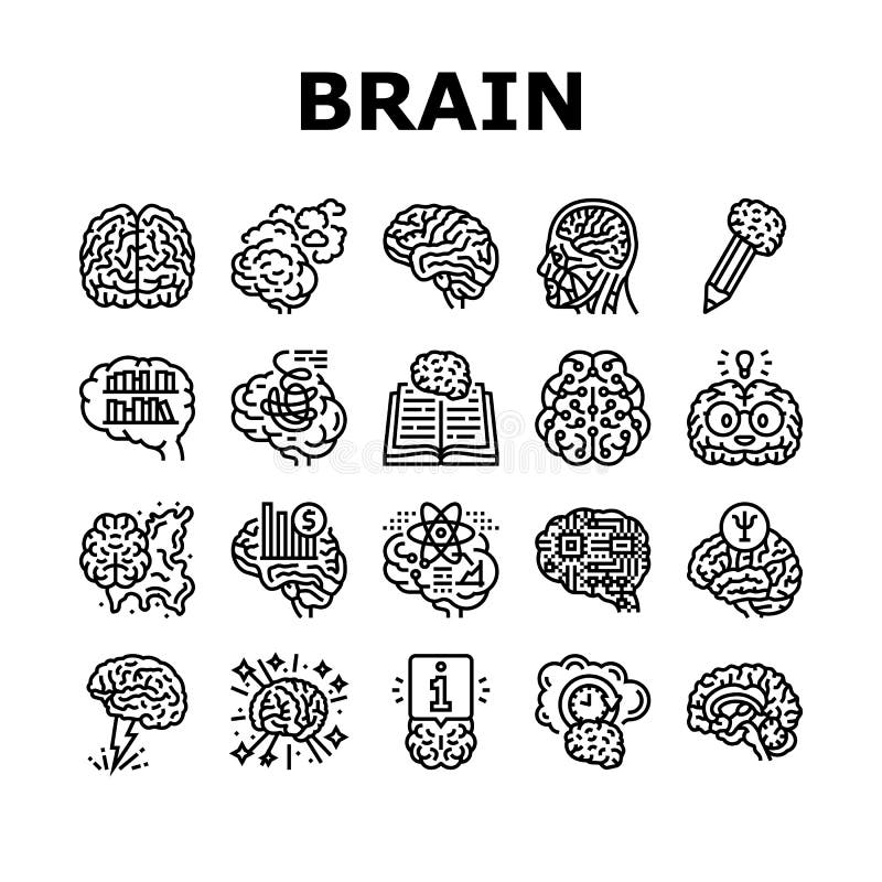 Smart Brain Human Line Icon Vector Illustration Stock Vector - Illustration of technology ...