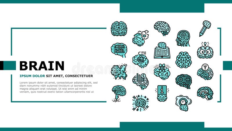 Brain Human Mind Head Idea Landing Header Vector Stock Illustration ...