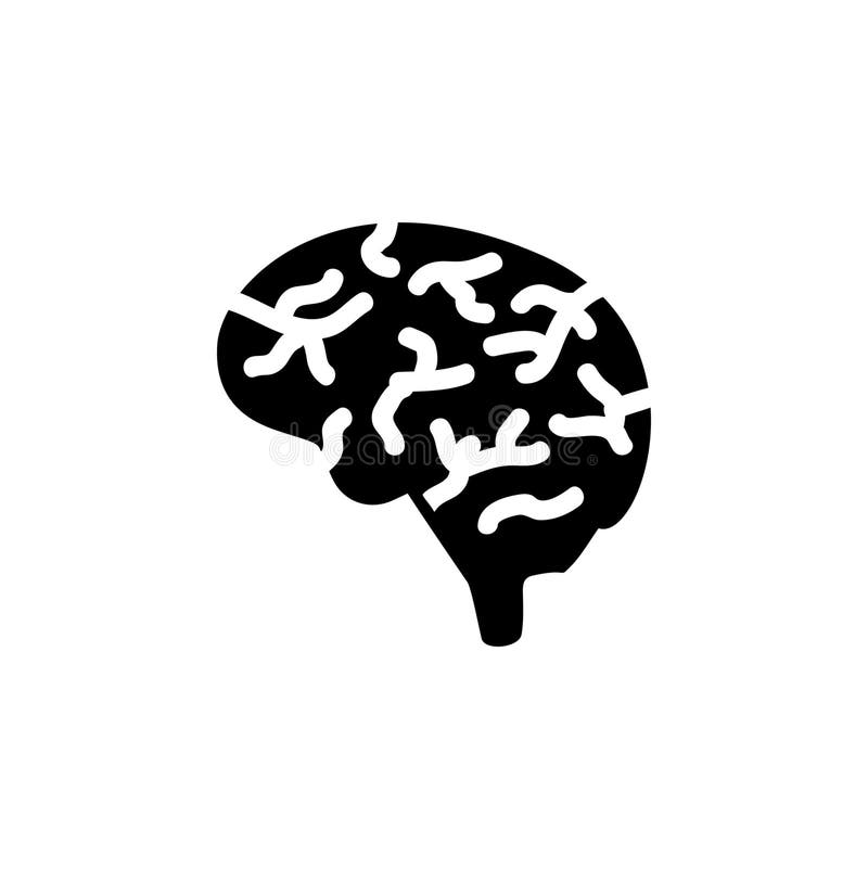 Brain, Human Mind Organ, Anatomy, Intellect Solid Flat Vector Icon ...