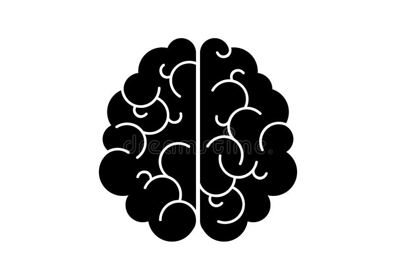 Human Brain Black Simple Icon Vector Isolated on a White Background ...