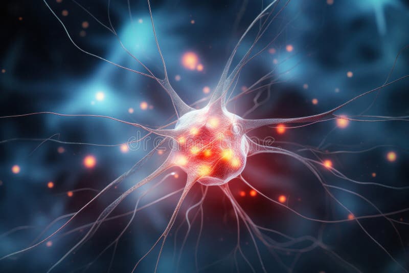 Brain of Human Brain Showing Neurons Firing and Neural Extensions Stock ...