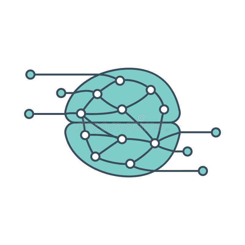 Brain Icon with Ai Neural Network Inside Stock Vector - Illustration of ...