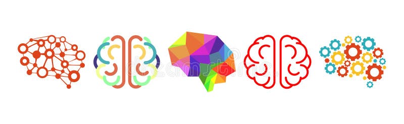 Brain Icon As Smart Idea and Solution Thinking Vector Set Stock Vector ...