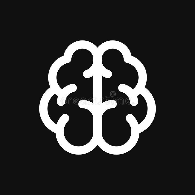 Brain Icon on White Background. Line Style Vector Stock Vector ...