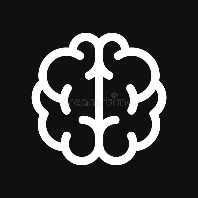 Brain Icon on White Background. Line Style Vector Stock Vector ...