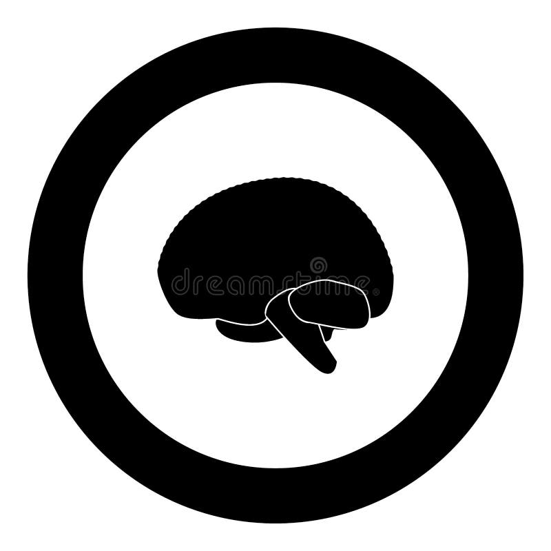 Brain Icon Black Color in Circle Stock Vector - Illustration of ...