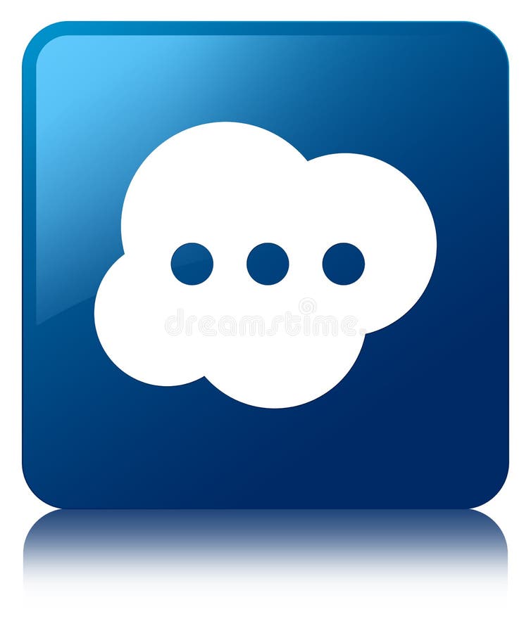 Brain Icon Blue Square Button Stock Illustration - Illustration of sign ...