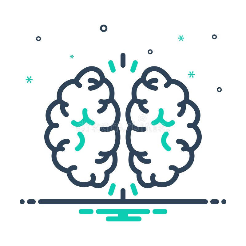 Mix Icon for Brain, Cerebral Matter and Memory Stock Vector ...