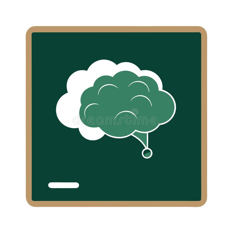 Brain Icon on Chalkboard, Depicting Knowledge, Learning and ...