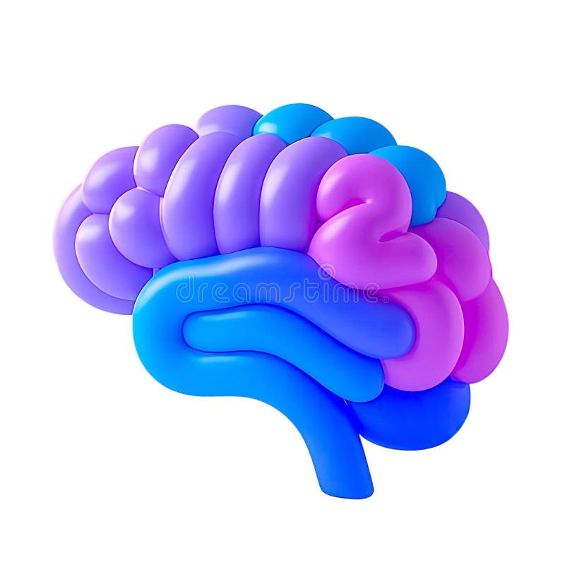 Brain Icon 3d Rendering Gradient Color Glass Effect Icon Modern ...