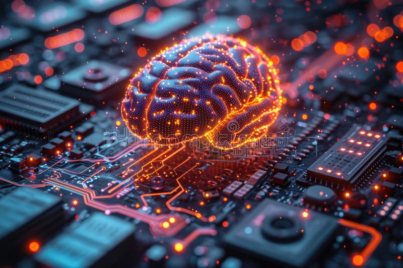 Brain Icon with Inspiration and Innovation Concept. Technology ...