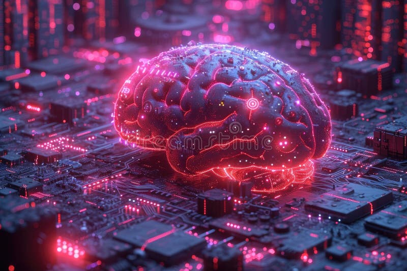 Brain Icon with Inspiration and Innovation Concept. Technology ...