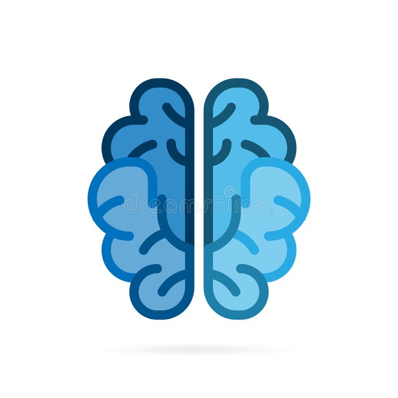 Brain Icon. Intelligent Idea and Thinking Symbol on White Background ...