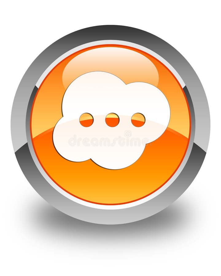 Brain Icon Glossy Orange Round Button Stock Illustration - Illustration ...