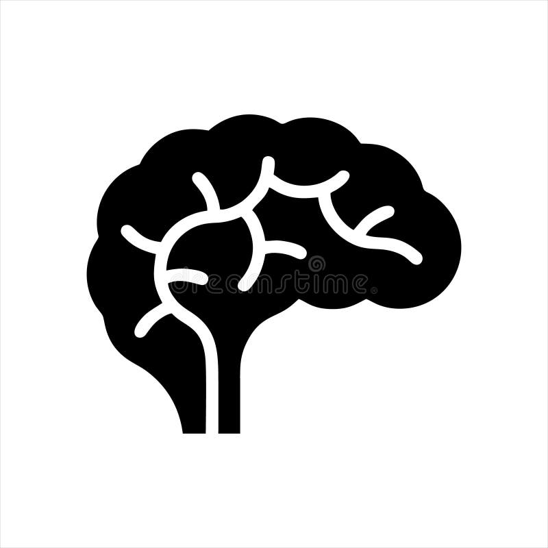 Brain Icon Isolated on White Background from Health and Protection ...