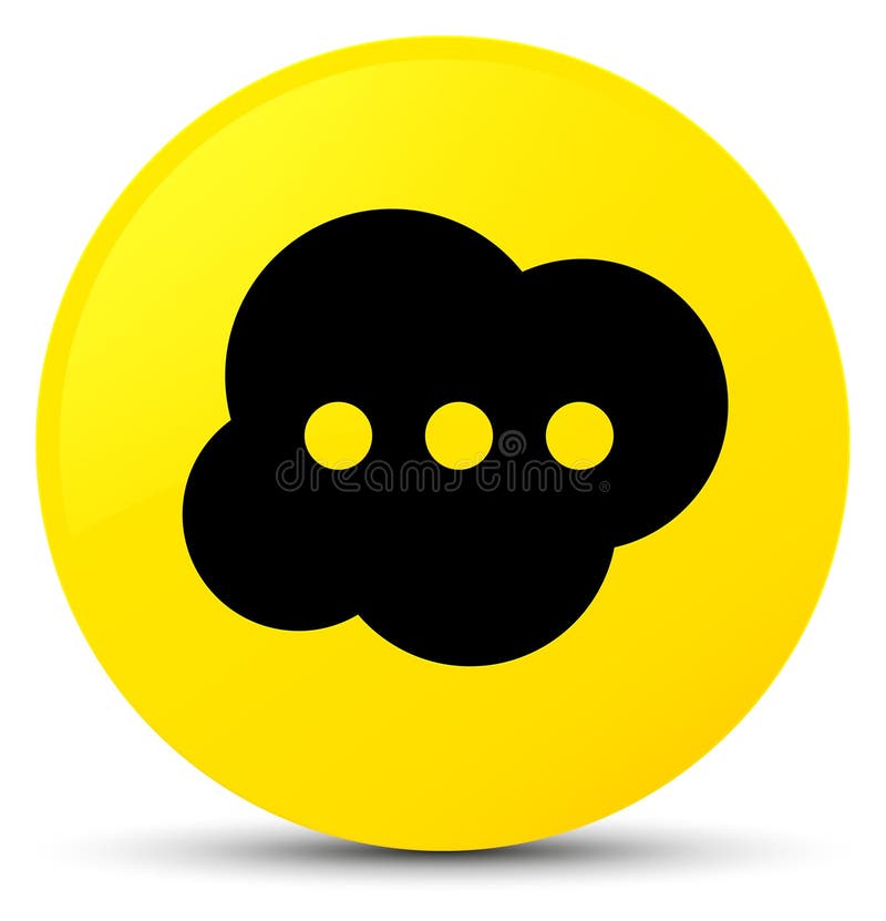 Brain Icon Yellow Round Button Stock Illustration - Illustration of ...