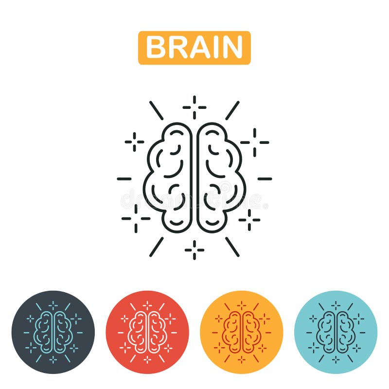 Brain Icon. Line Art Icon for Apps and Websites. Stock Vector ...