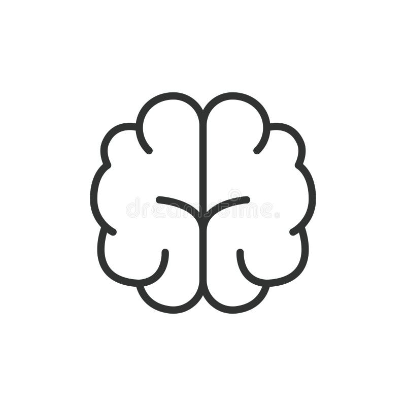 Brain, Icon in Line Design. Brain, Mind, Thinking, Intelligence ...
