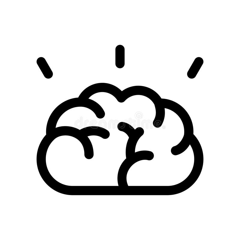 Brain Icon Line Design Style Simple Business and Financial Vector Stock ...