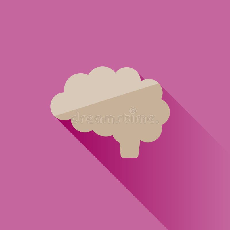 Pink brain icon stock vector. Illustration of education - 101201206