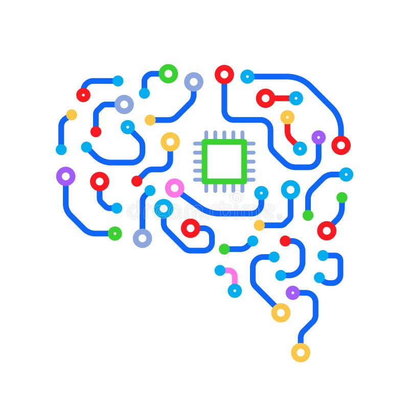 Brain Icon Play and Learn Concept Colorful Background Stock ...