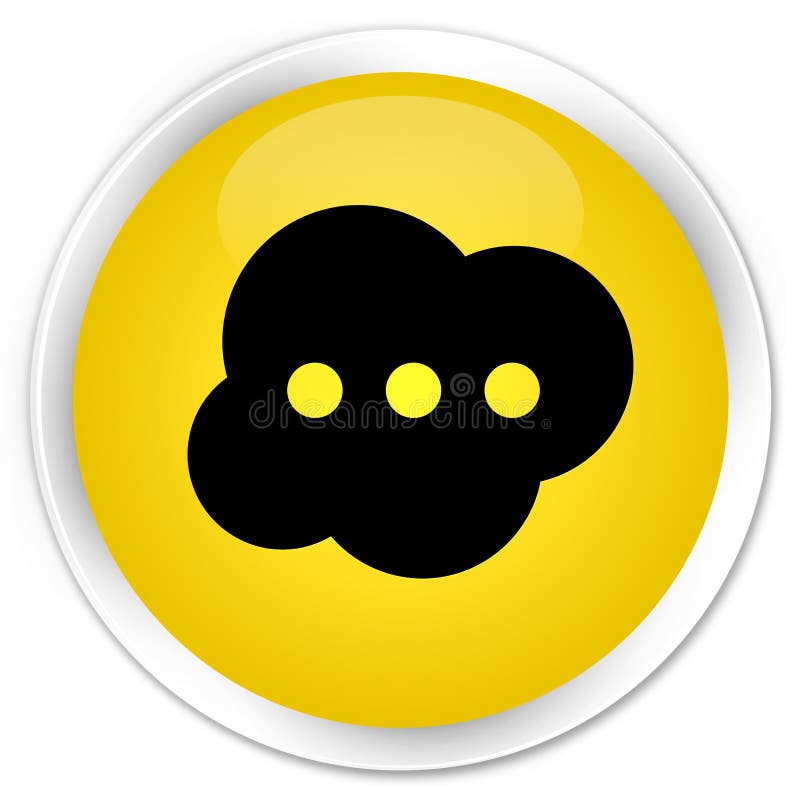 Brain Icon Premium Yellow Round Button Stock Illustration ...