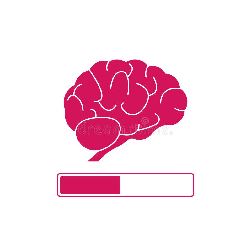 Brain Icon. Progress Loading Bar. Pink Marrow. Knowledge and ...