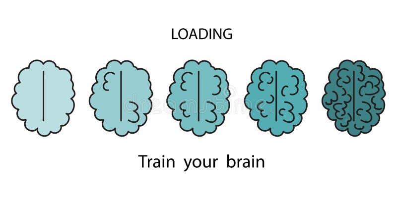 Brain Icon. Progress Logo. Knowledge Sign. Train Your Mind. Creative ...