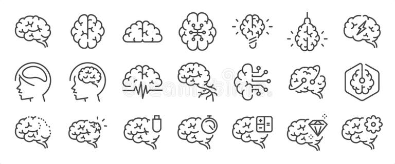 Brain Icon Set. it Includes Neuro, Creative, Think, Idea, and More ...