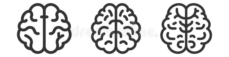 Brain Icon Set, Pack, Collection Vector Illustration. Logo Template ...