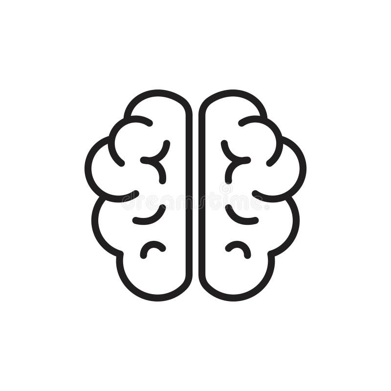 Brain Icon Simple Thin Outline Stock Vector - Illustration of science ...