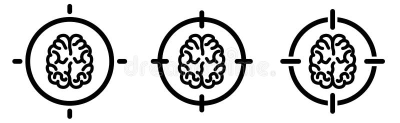 Brain Icon in Target Crosshair. Focus on , Targeting Mind Concept Stock ...