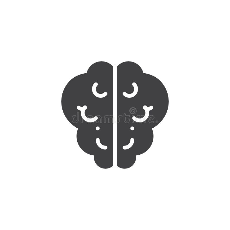 Brain Icon Vector, Filled Flat Sign, Solid Pictogram Isolated on White ...