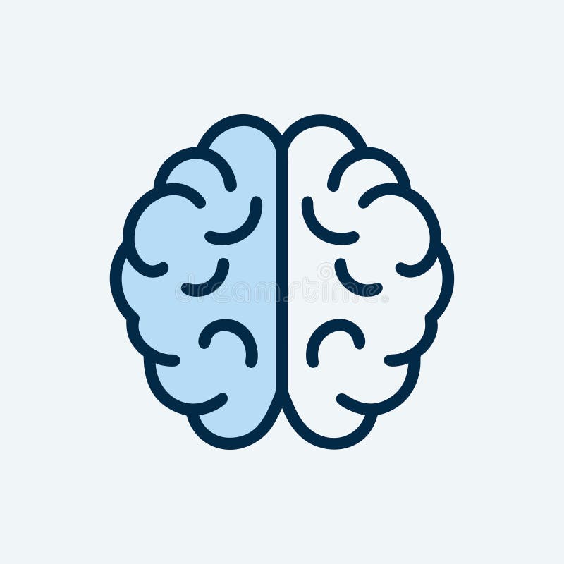 Brain Icon. Vector Illustration of Human Brain. Flat Design Style ...