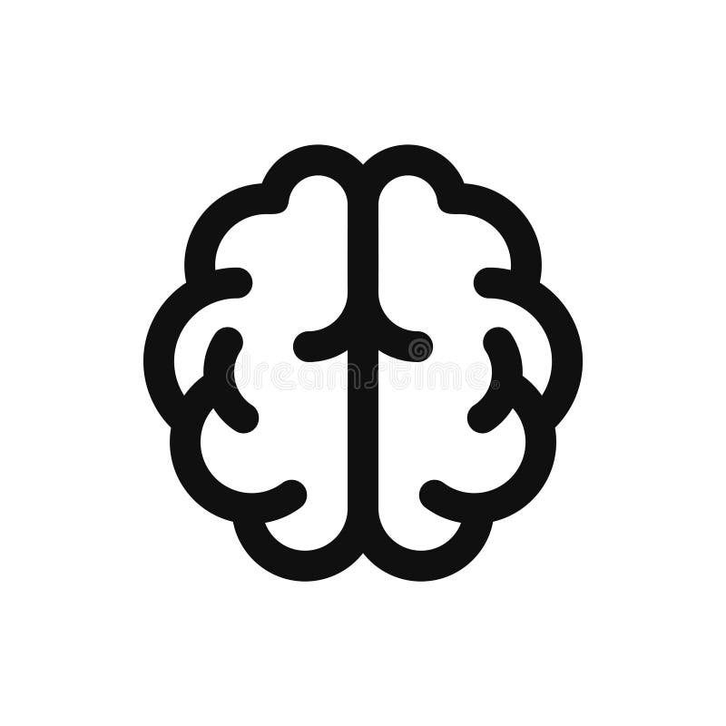 Brain Icon on White Background. Line Style Vector Stock Vector ...
