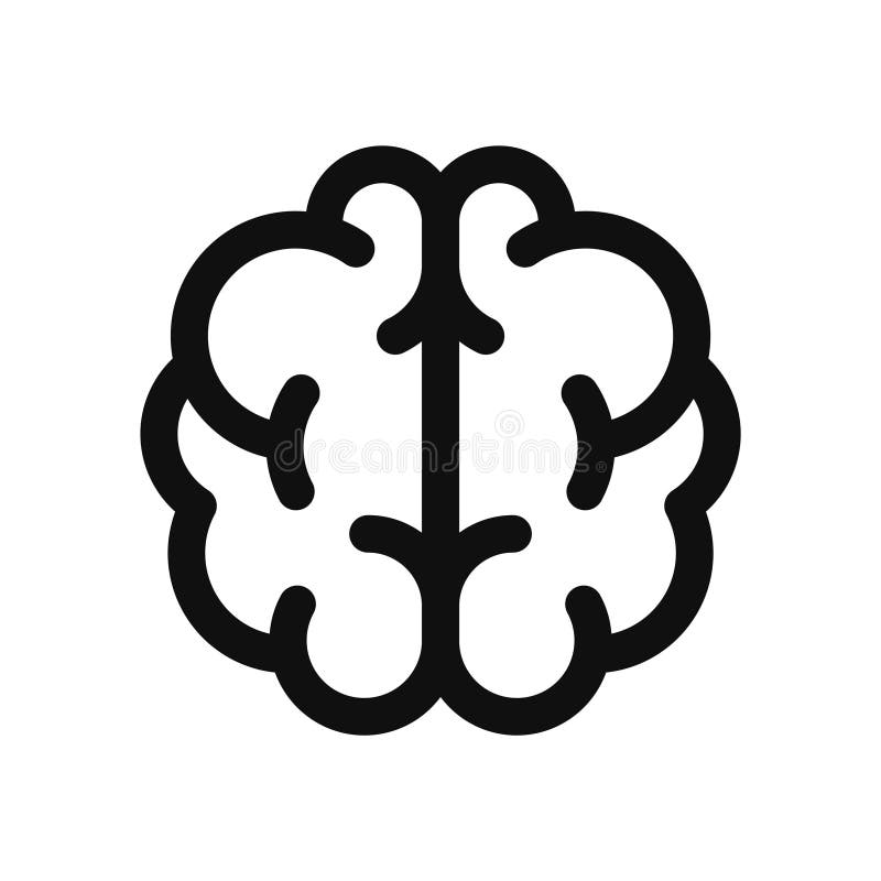 Brain Icon on White Background. Line Style Vector Stock Vector ...