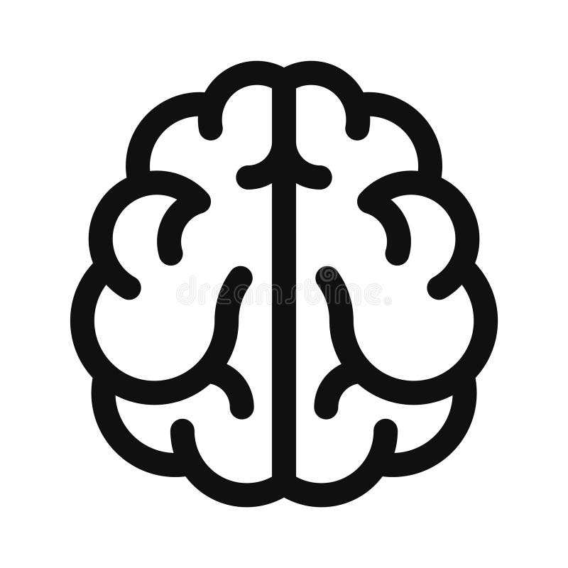 Brain Icon on Black Background. Line Style Vector Stock Vector ...