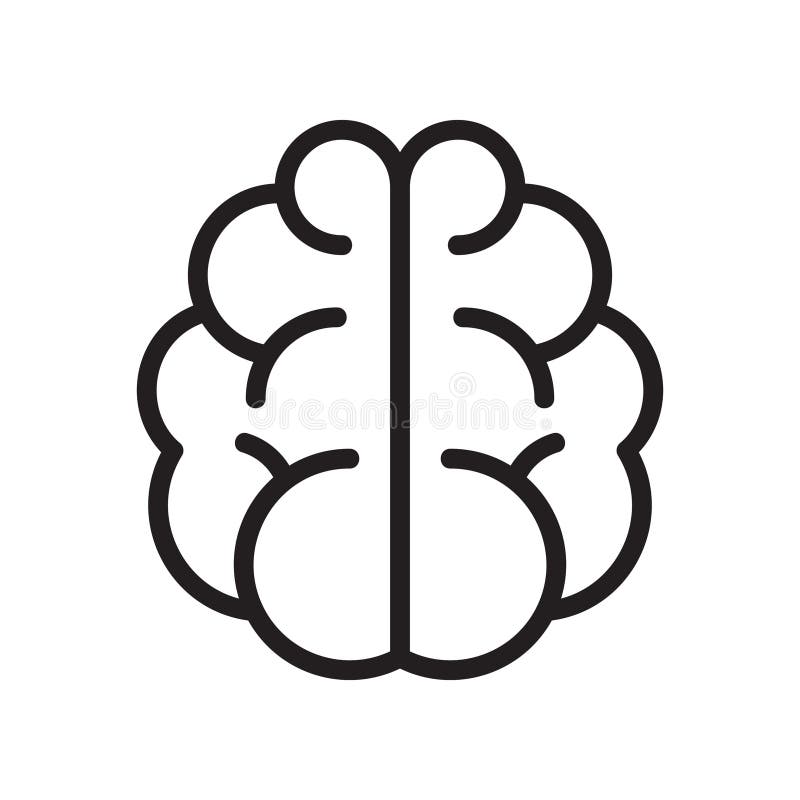 Brain Icon on White Background. Vector Stock Vector - Illustration of ...