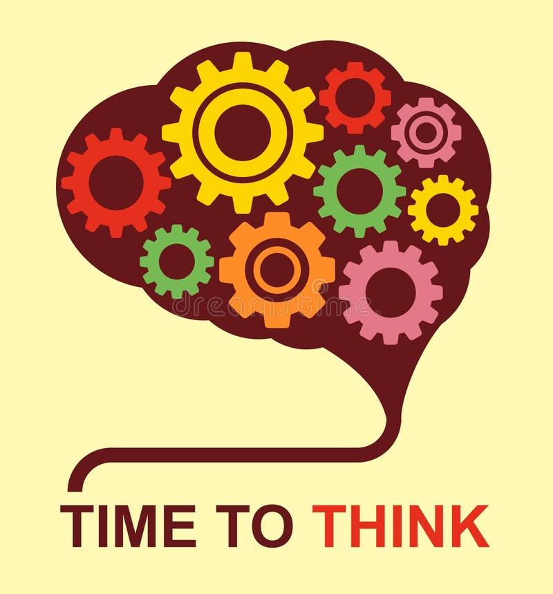Brain Idea Concept Poster, Time To Think Stock Vector - Illustration of ...