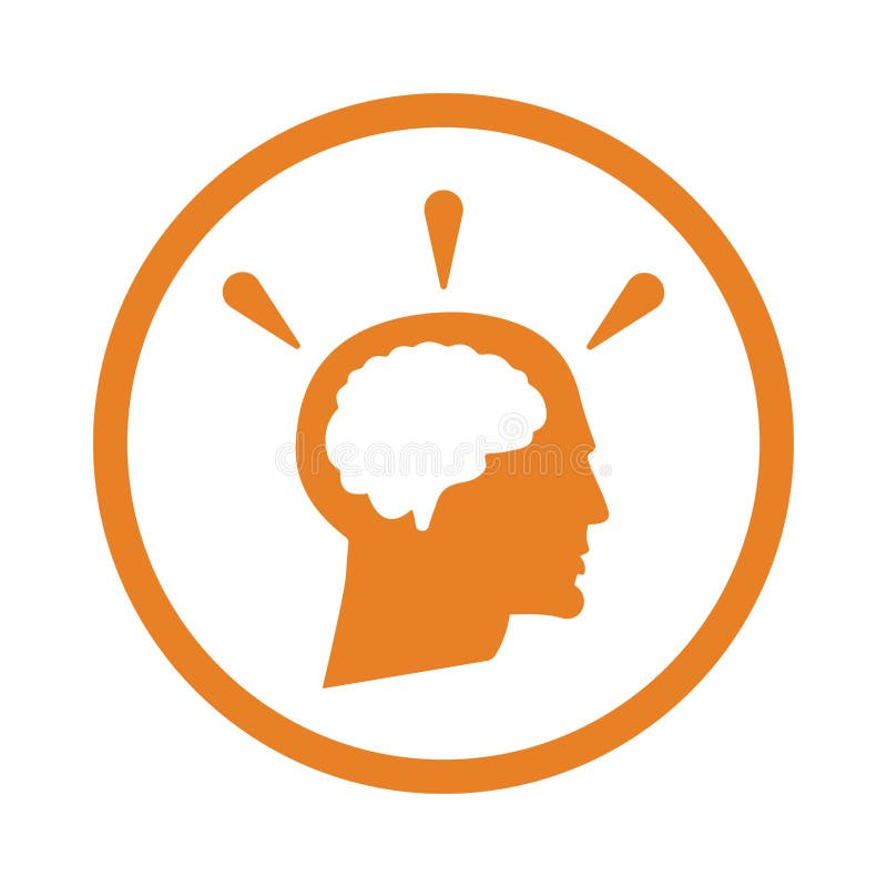 Brain, Idea, Creativity Icon. Orange Color Design Stock Vector ...